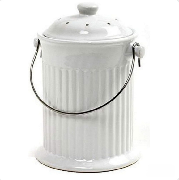 Norpro | Kitchen | Norpro White Ceramic Compost Keeper Gallon 775 L X ...